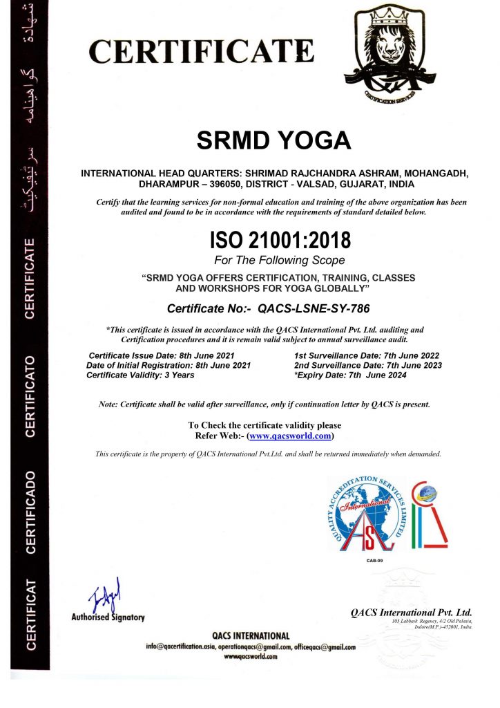 SRMD Yoga Accreditations - SRMD Yoga